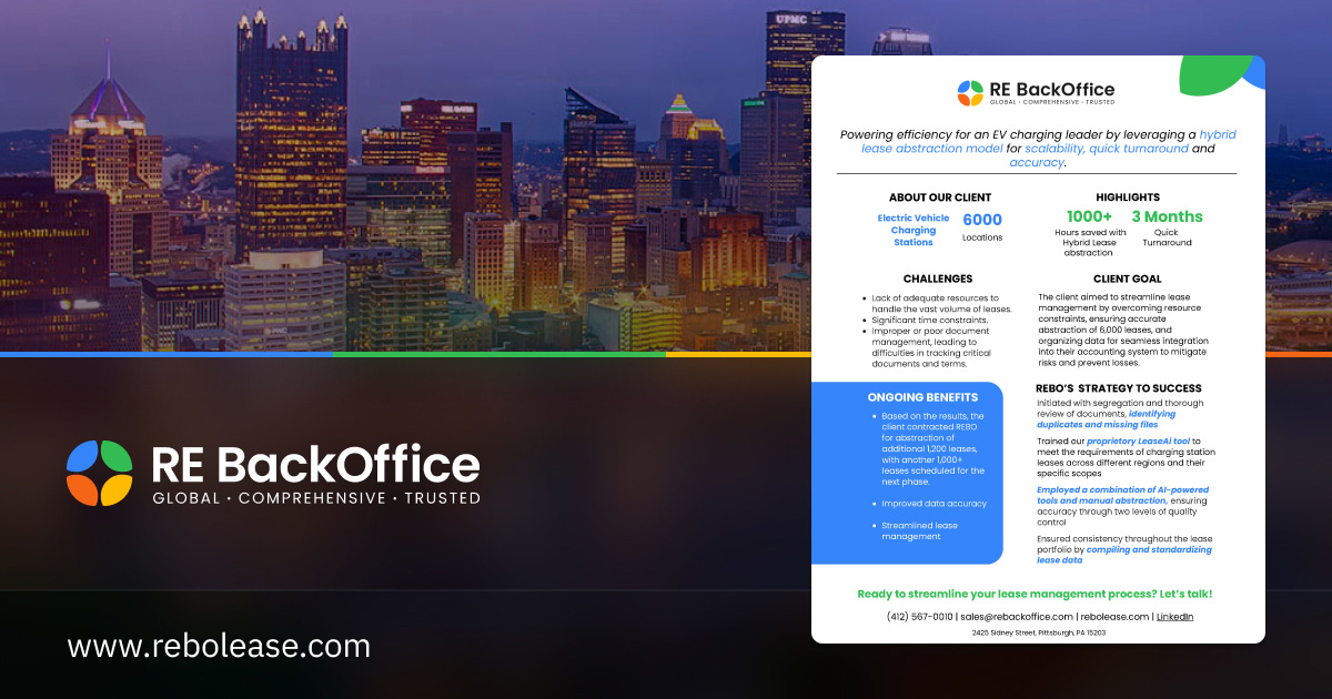 Lease Abstraction Case Study | EV Charging Company | RE BackOffice